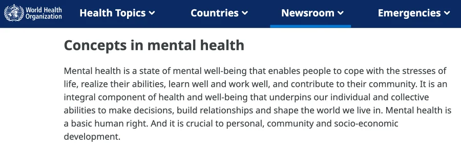 What is mental health? Common and new definitions